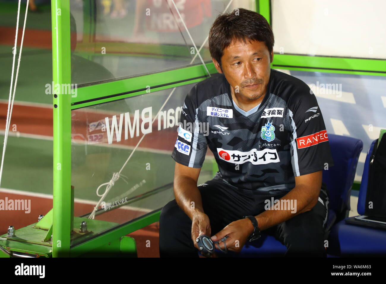 Shonan Bellmare coach Kenji Takahashi during the 2019 J1 League match ...
