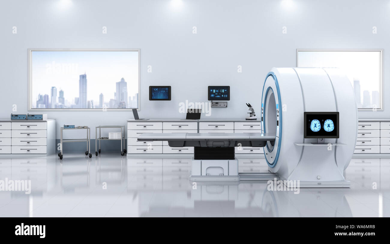 3d rendering mri scan machine or magnetic resonance imaging scan device ...