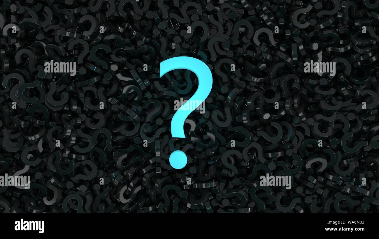 Blue Question Mark Black Background