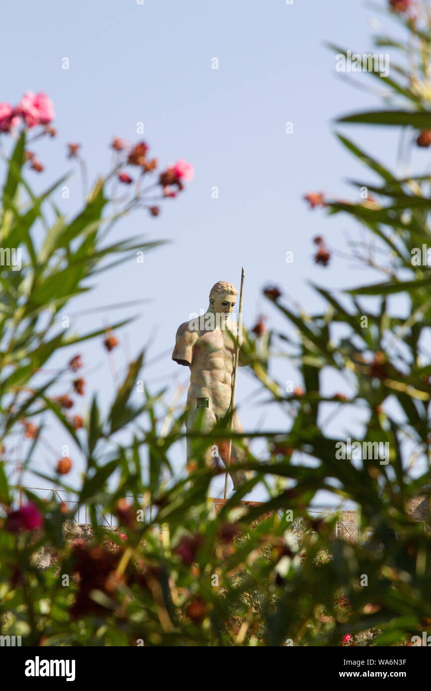 Obscured view of the bronze statue of Daedalus by Igor Mitoraj - a ...