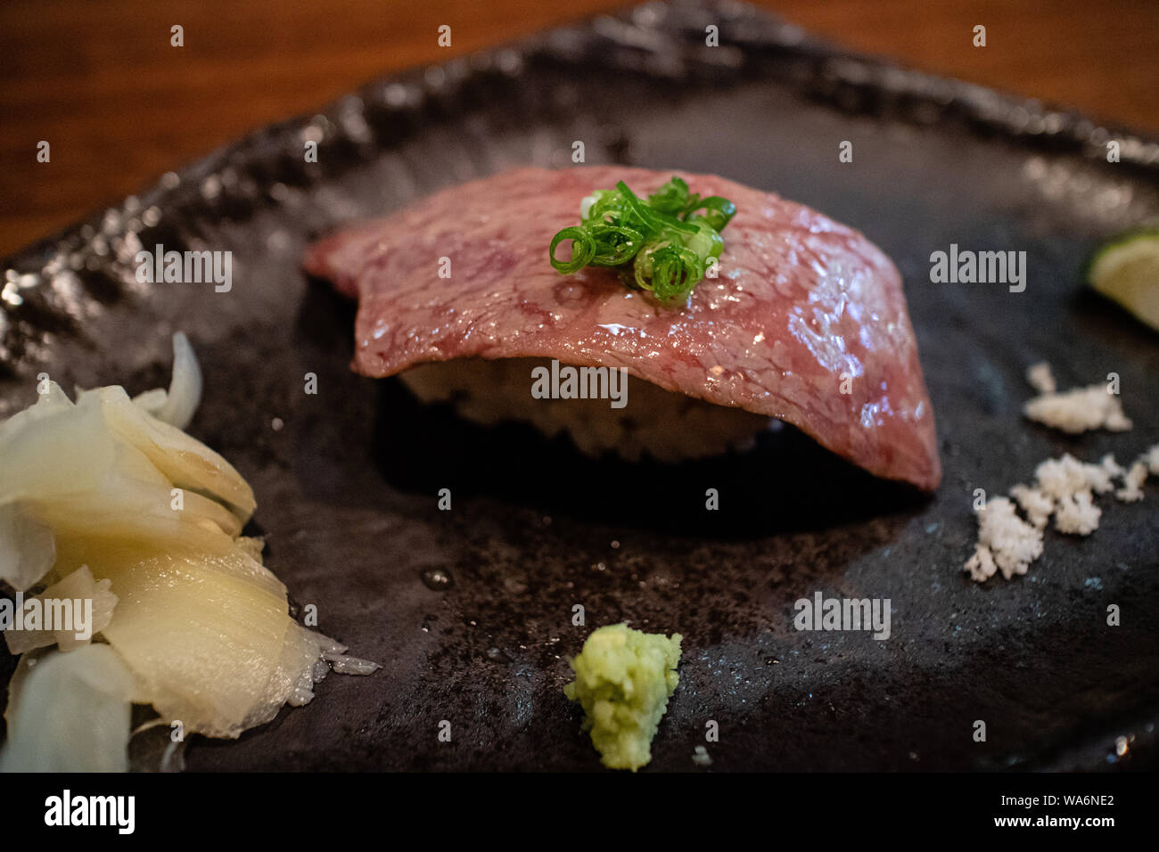 Detailed shot of nikuzushi in high-class Japanese restaurant Stock ...