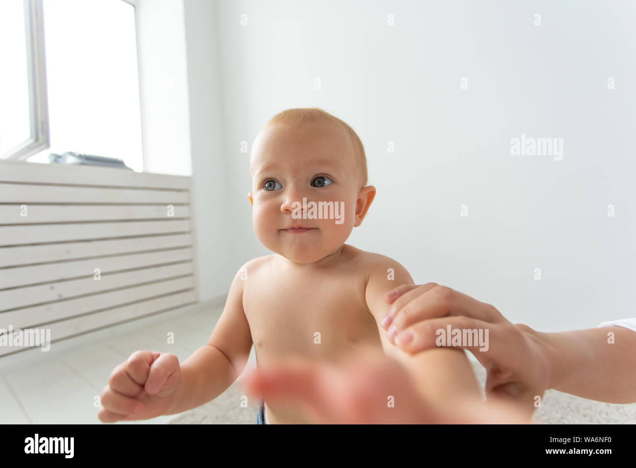 children, people, infancy and age concept - beautiful happy baby at ...