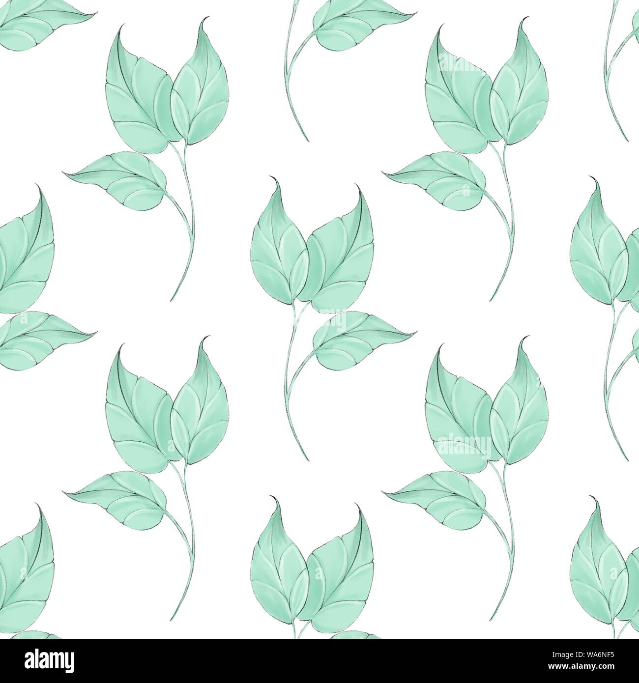 Seamless green leaf pattern Stock Photo - Alamy