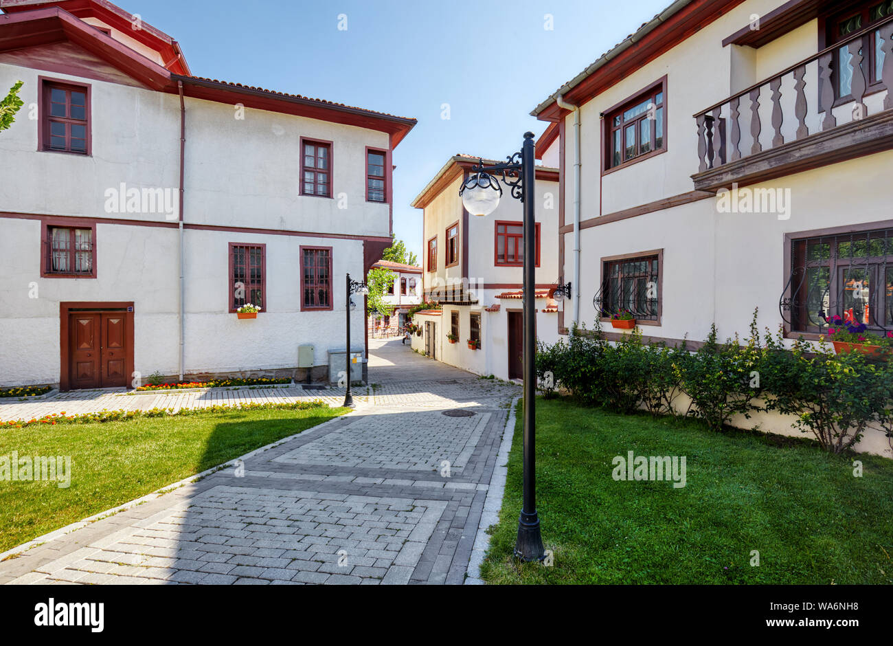 Historical Turkish restoration houses in Hamamonu district of Altindag ...