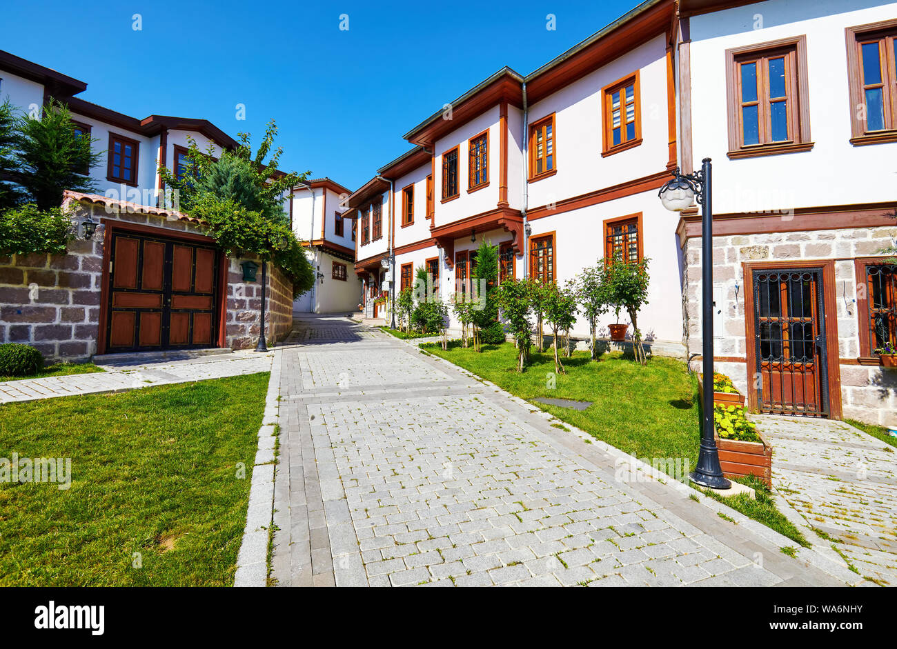 Historical Turkish restoration houses in Hamamonu district of Altindag ...
