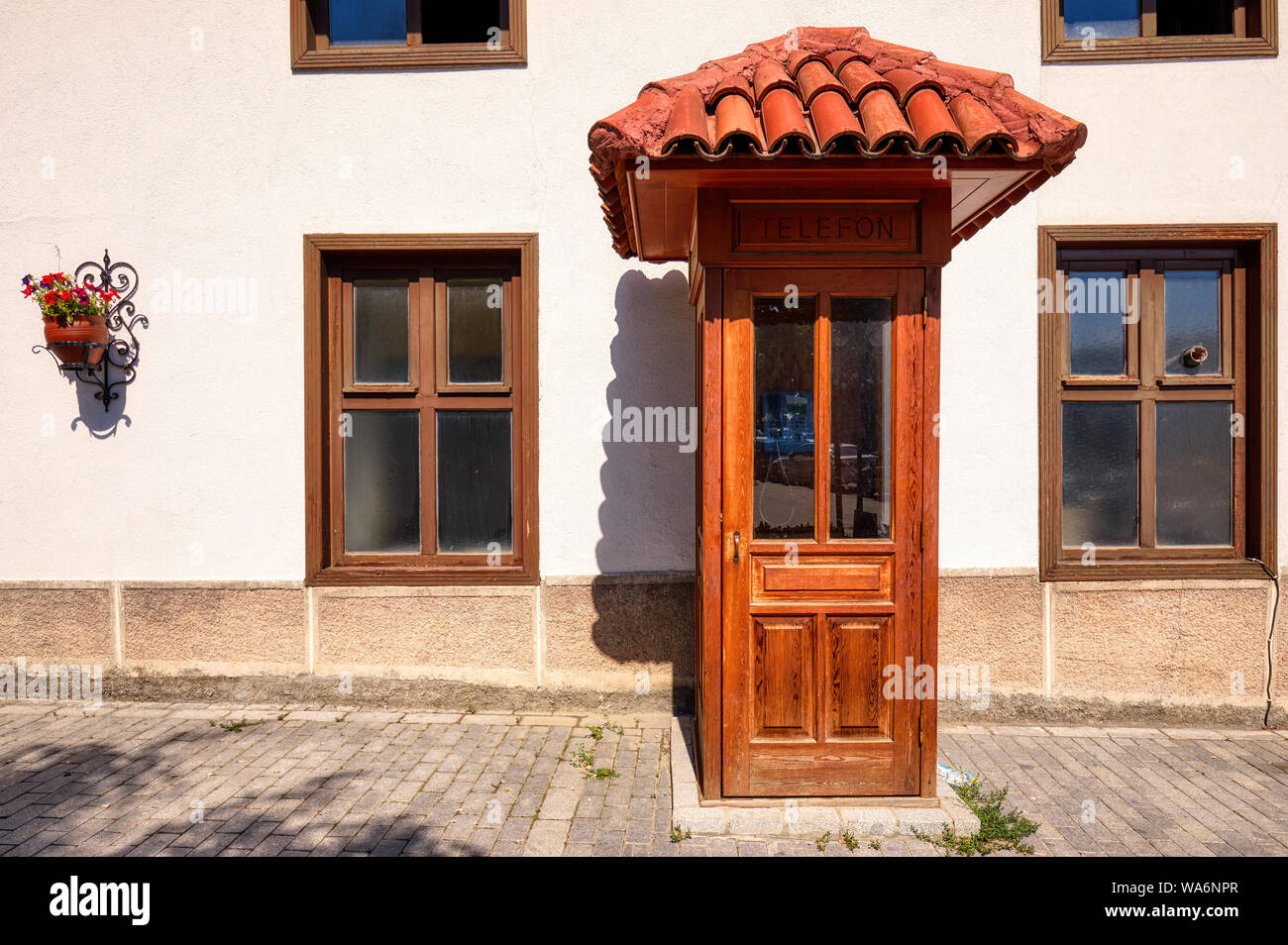 Retro wooden telephone booth at Hamamonu, Ankara, Turkey Stock Photo ...