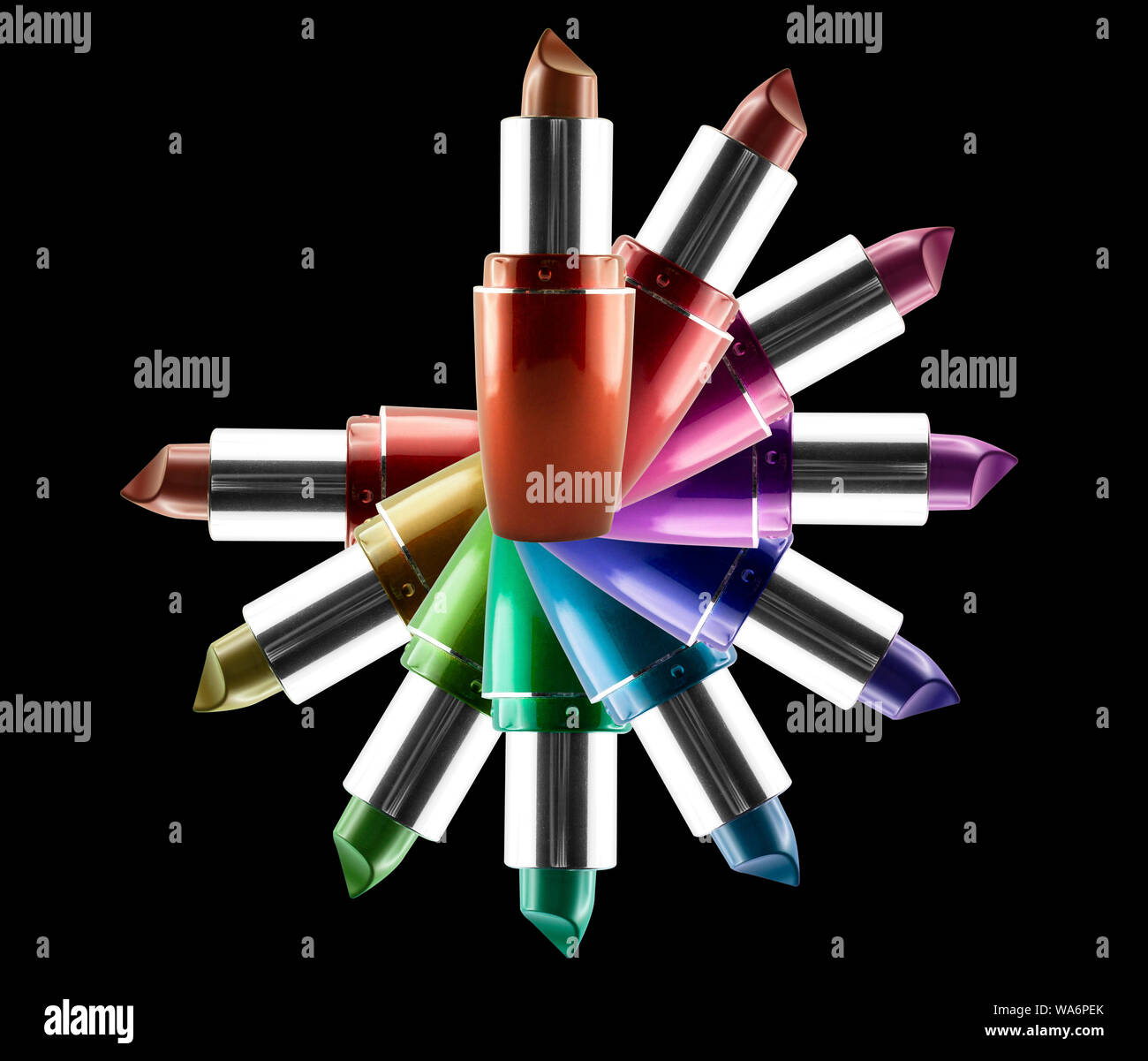 Multiple colored lipsticks isolated Stock Photo - Alamy