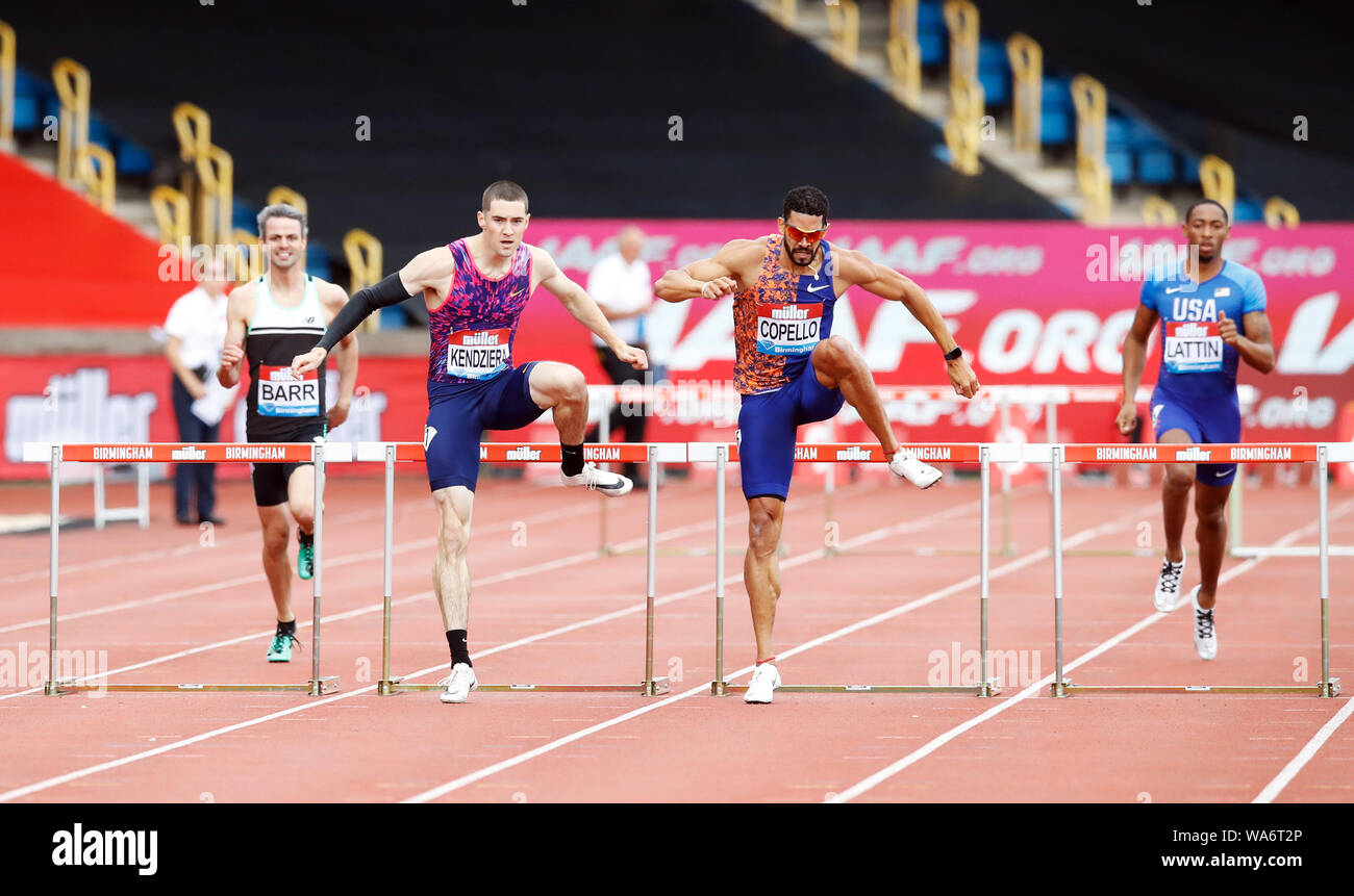Turkey's Yasmani Copello (second right) wins the Men's 400m Hurdles ...