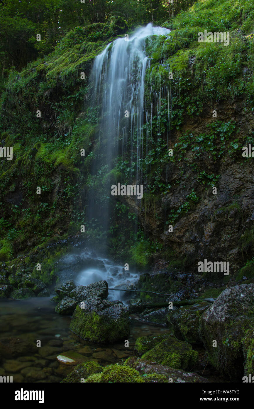 Beautiful Small waterfall from side Stock Photo - Alamy