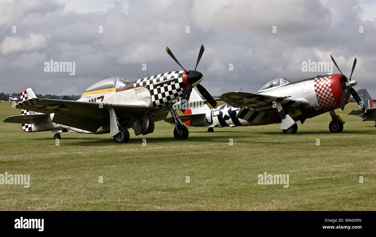 North American TF51D Mustang ‘Contrary Mary’ and Republic P-47D ...