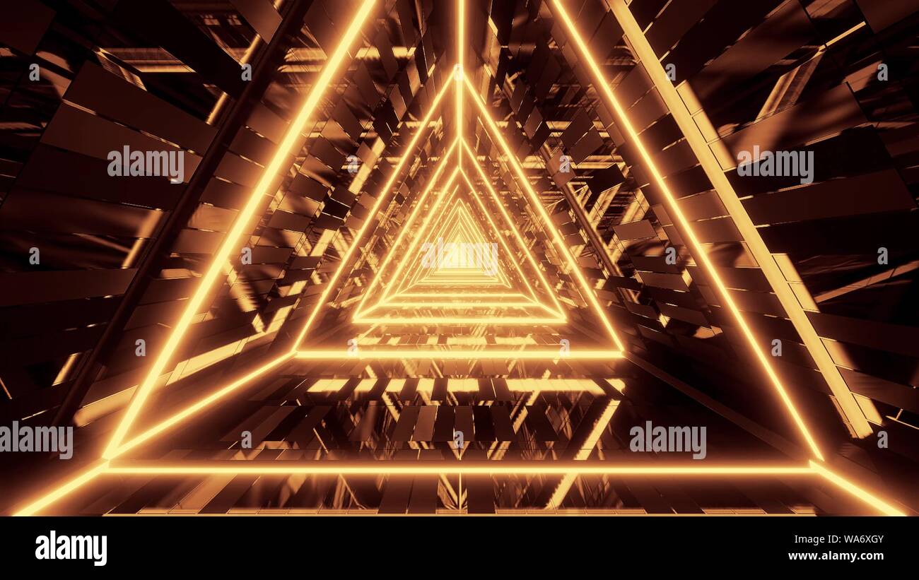 abstract glowing golden triangle wireframe background walpaper 3d ...