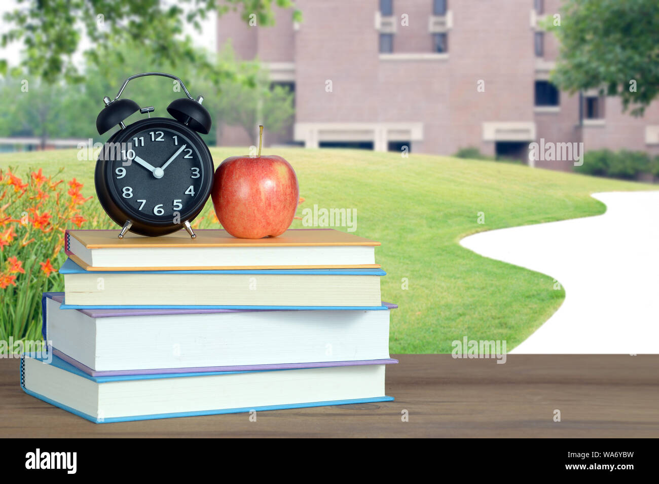 Spring season on campus and book for education concept Stock Photo - Alamy