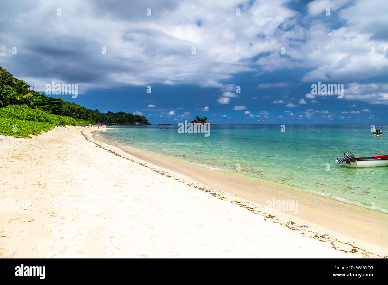 Paradise beach anse royale on Seychelles island Mahé with turguoise ...