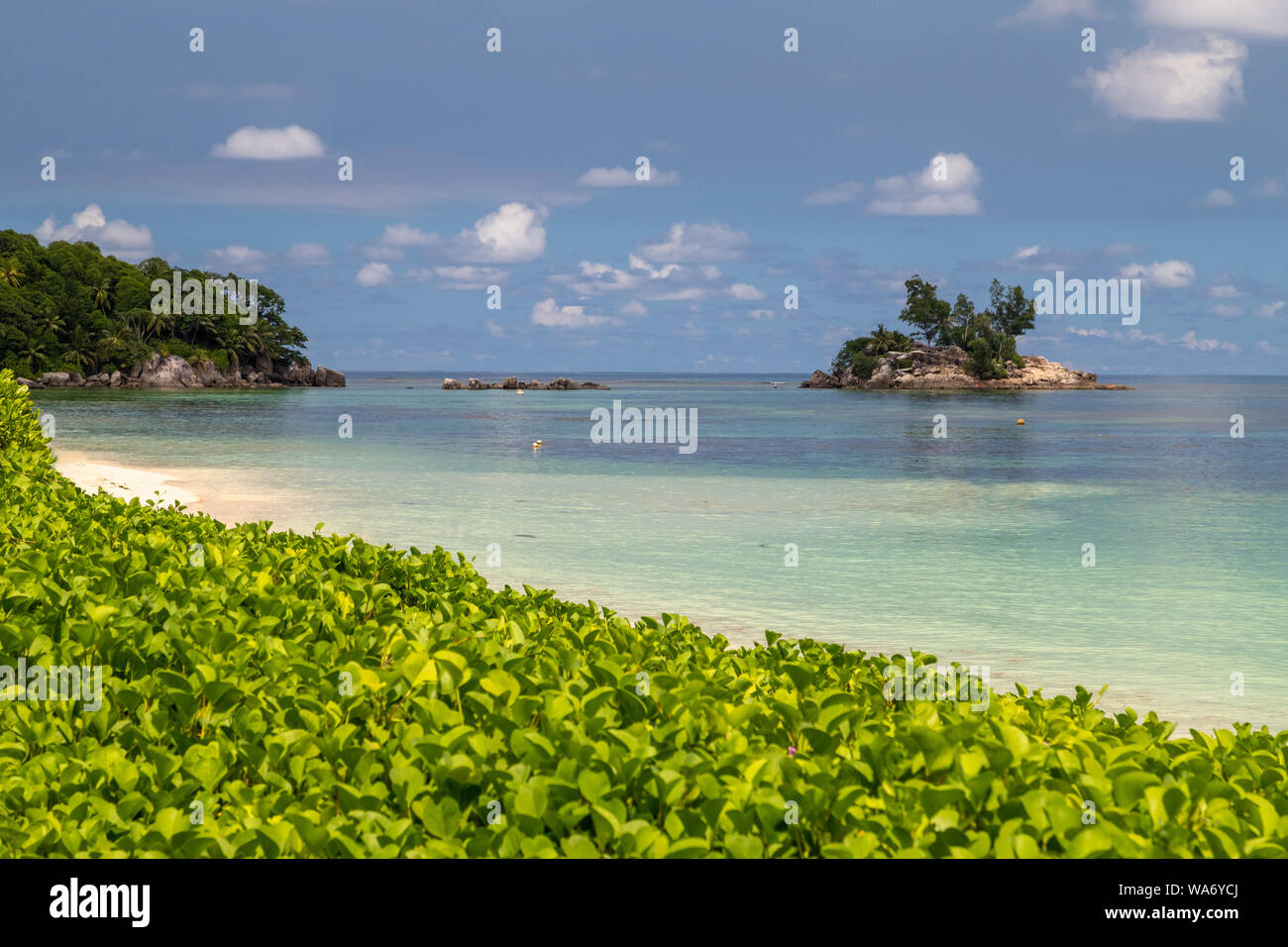 Paradise beach anse royale on Seychelles island Mahé with turguoise ...