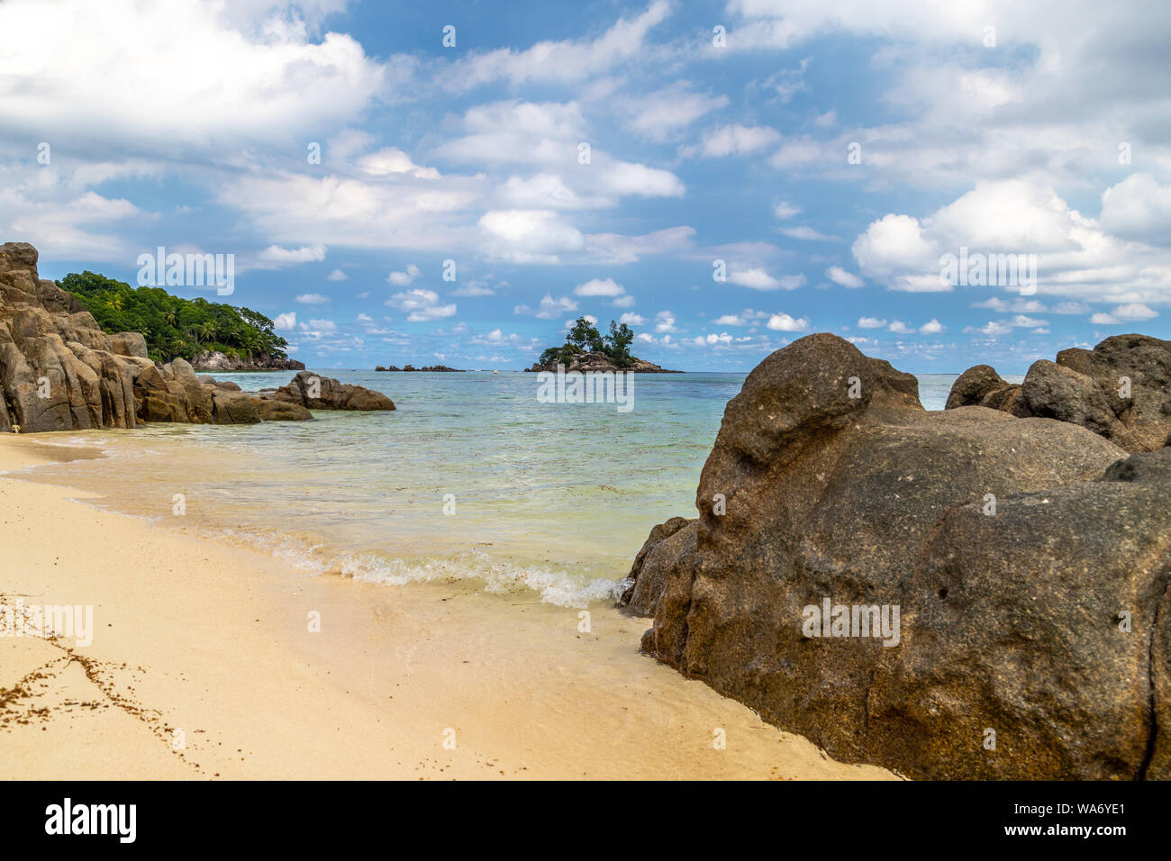 Paradise beach anse royale on Seychelles island Mahé with turguoise ...