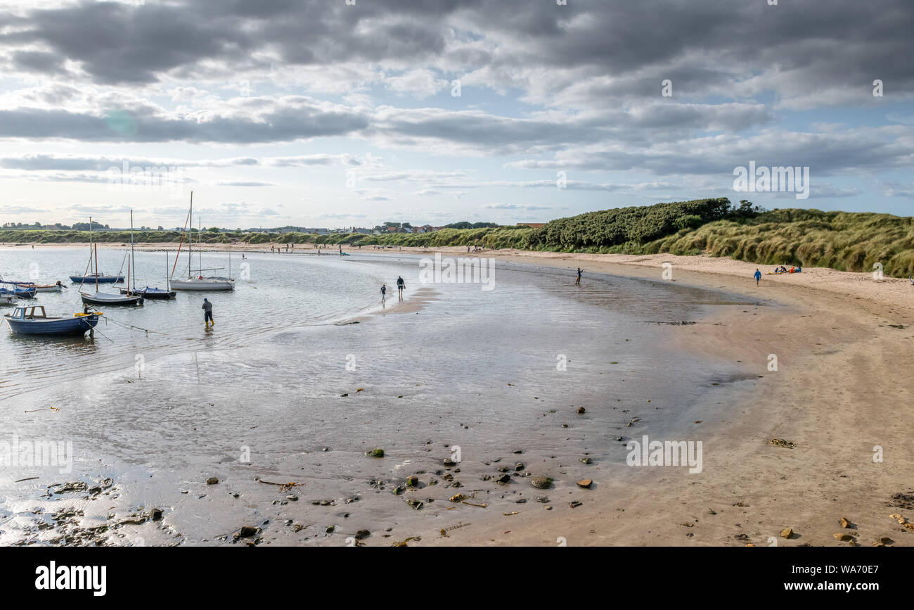 Beadnell Bay. A coastal beach on the Northumberland coast, England, UK ...