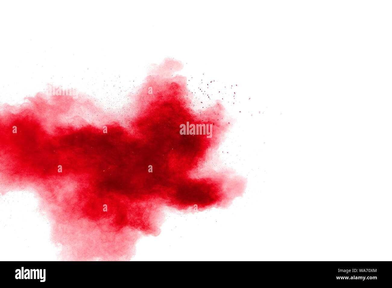Abstract red powder explosion on white background. Red powder explosion ...
