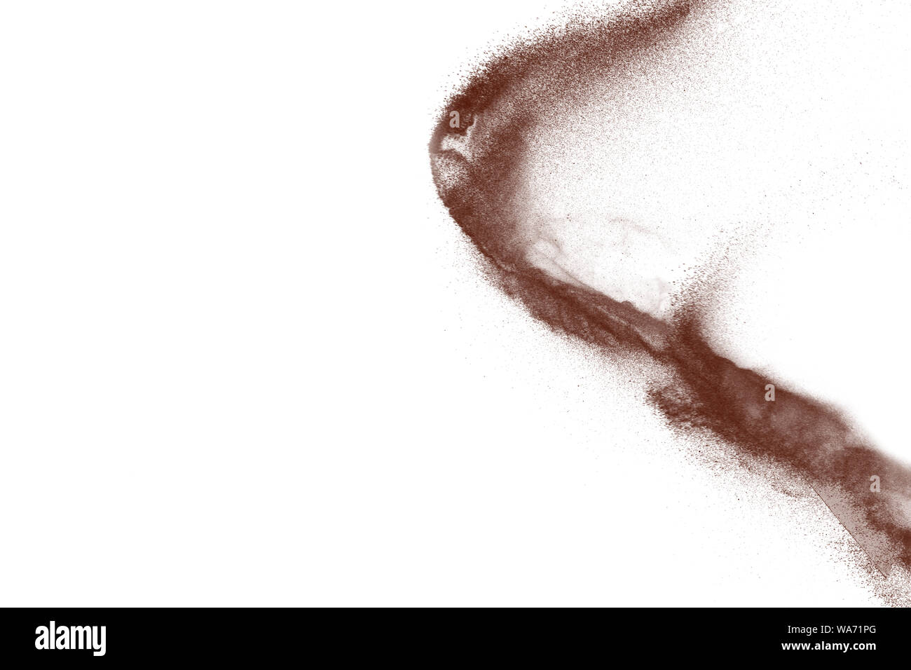 Freeze motion of brown dust explosion.Stopping the movement of brown ...