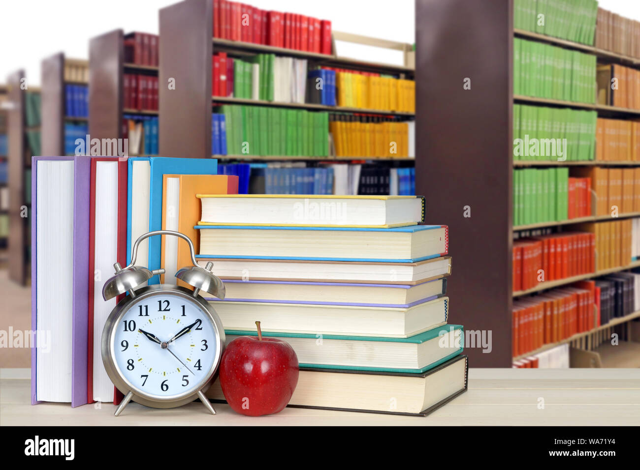 library, book, supply, and education concept Stock Photo - Alamy