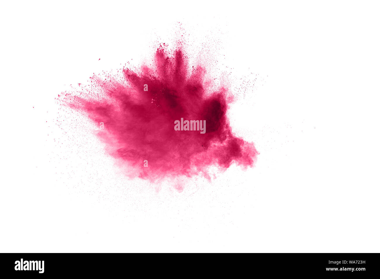 Pink Red powder explosion isolated on white background Stock Photo - Alamy