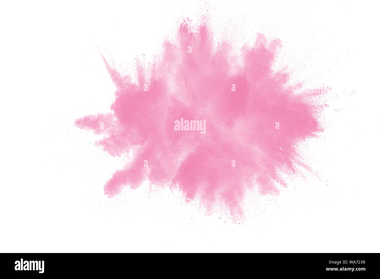 Pink powder explosion isolated on white background Stock Photo - Alamy