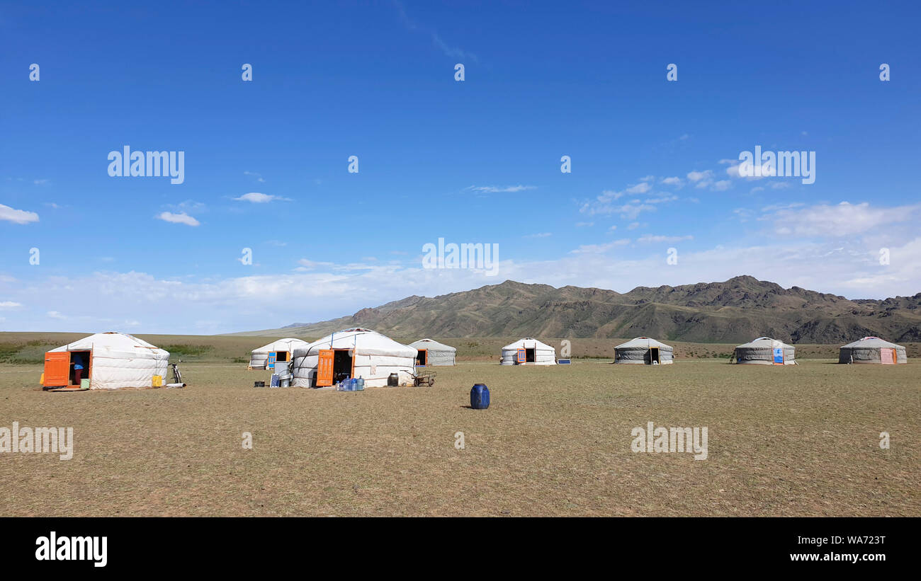 Mongolian Gers at the Gobi Desert, Mongolia Stock Photo - Alamy