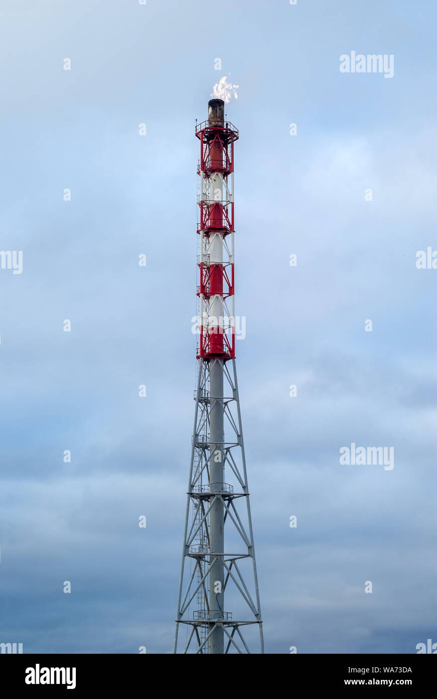 industrial flare for the combustion of associated petroleum gas against ...