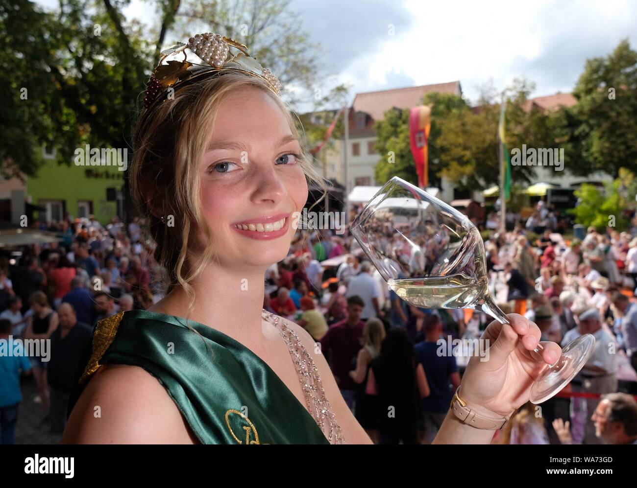 Thuringia, Germany. 18 August 2019. Julia Peter, freshly crowned ...