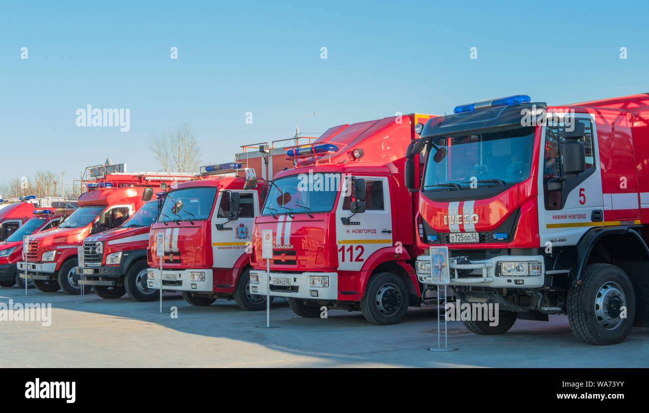 Fire engines in a row Stock Photo - Alamy