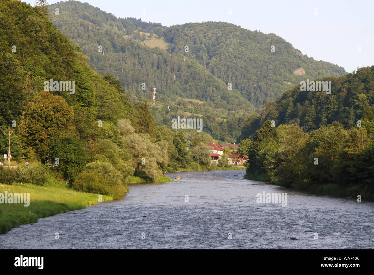 Scene captured in the Mures (Maros) river valley, Transylvania, Romania ...