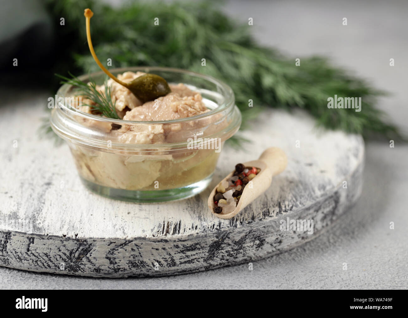 canned cod liver in a jar on a table Stock Photo - Alamy
