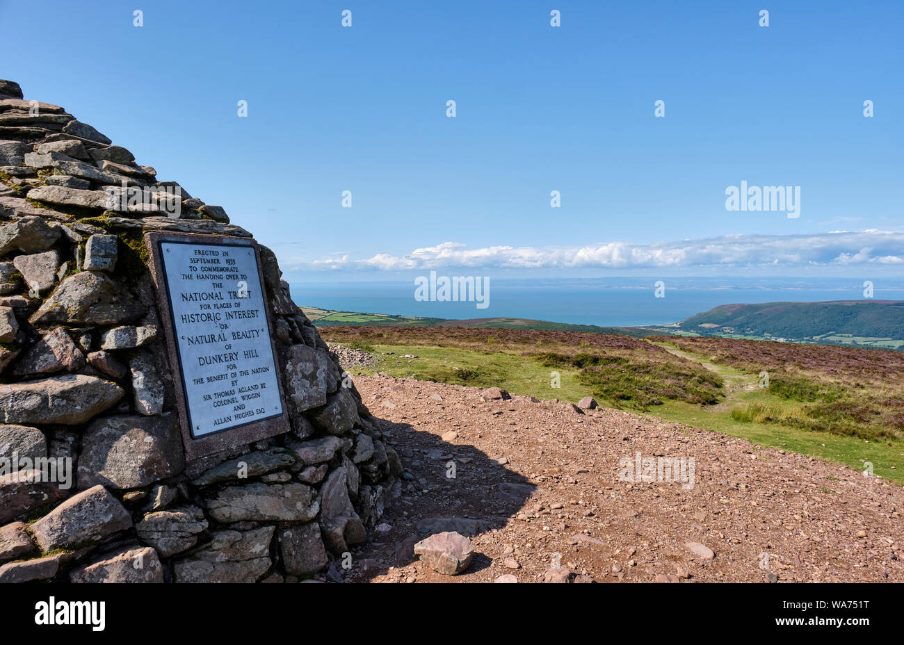 The cairn on the summit of Dunkery Beacon - the highest point on Exmoor ...