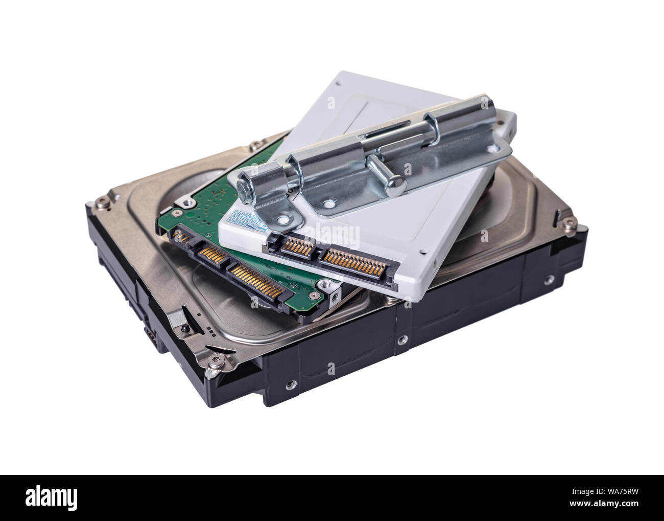 computer hard drive on white isolated background Stock Photo - Alamy
