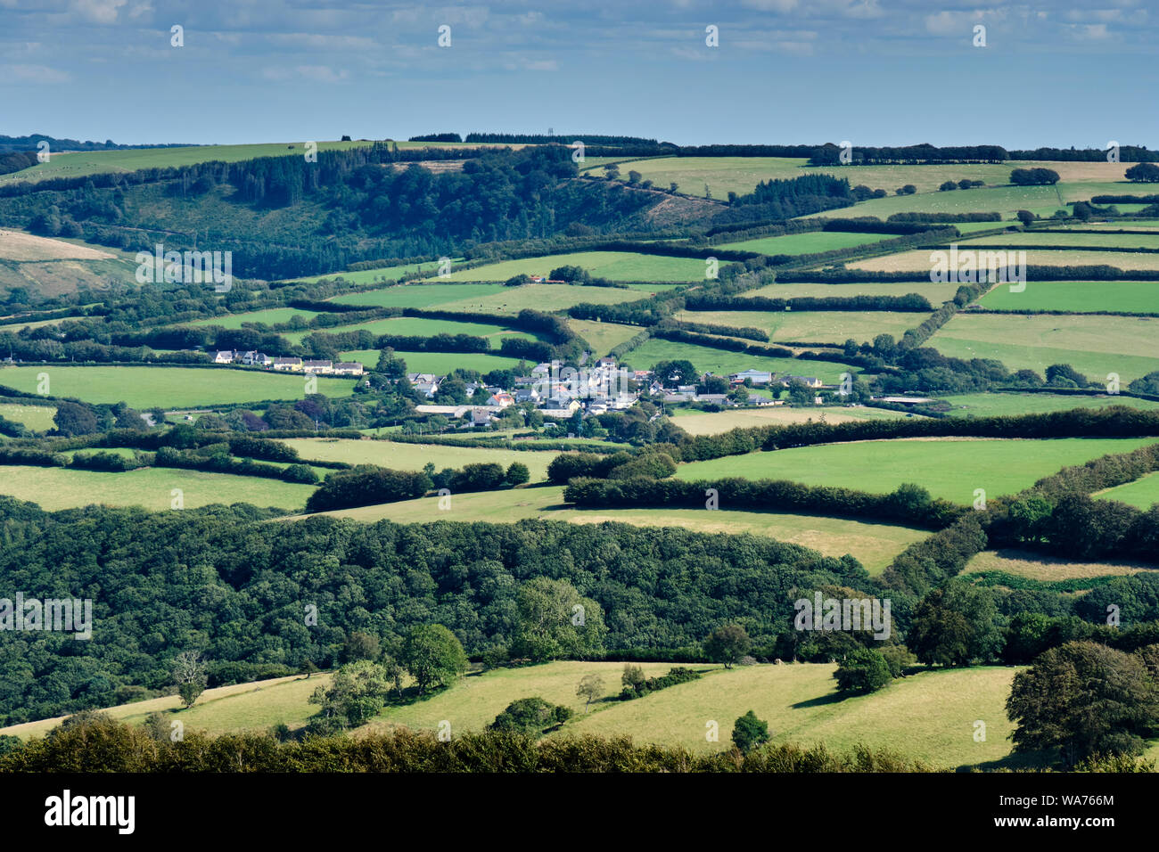 Wheddon Cross nestling in the Exmoor Hills, near Dunster, Somerset ...