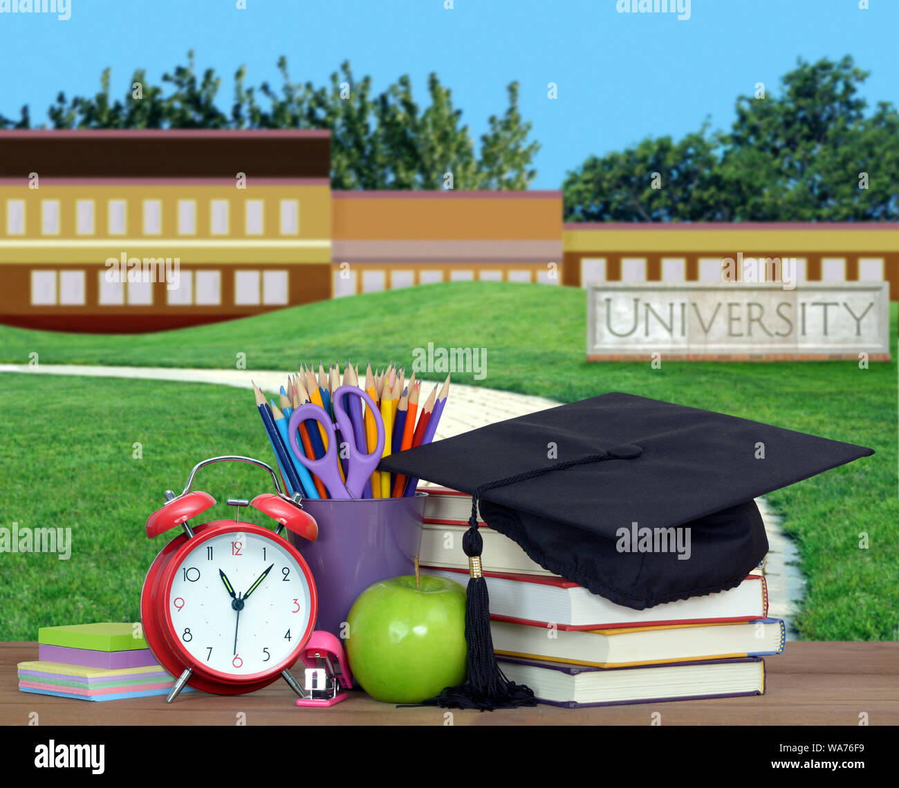 education concept: path to college or university Stock Photo - Alamy