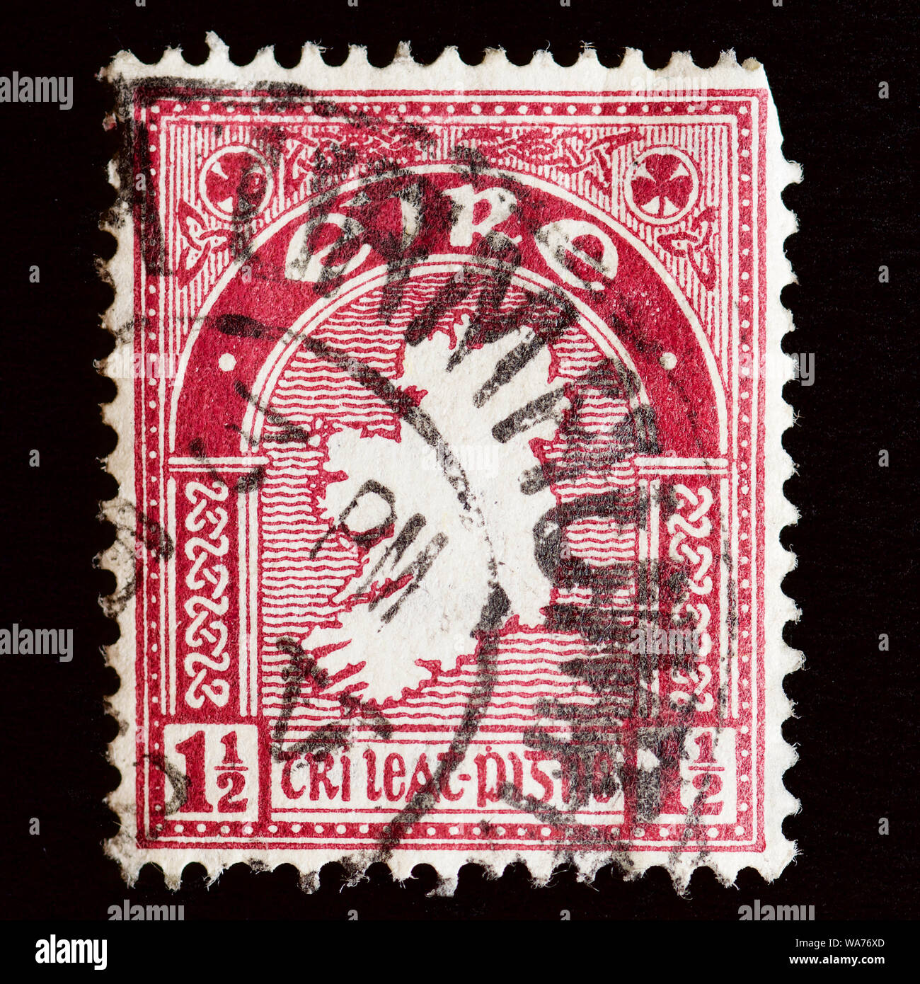 Republic of Ireland Postage Stamp - Map of Ireland Stock Photo - Alamy