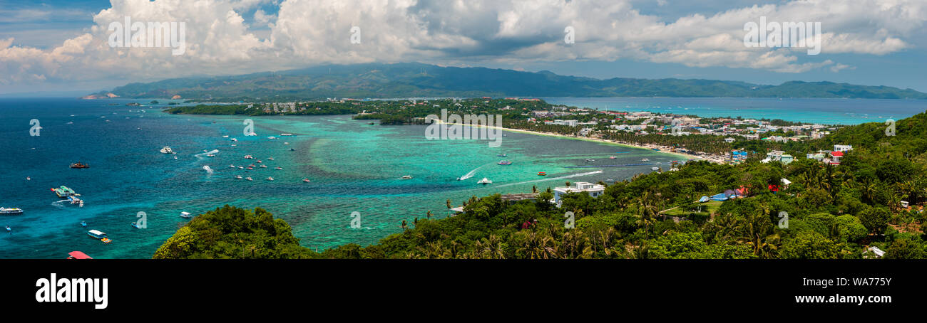Panoramic view of the Philippine island of Boracay Stock Photo - Alamy