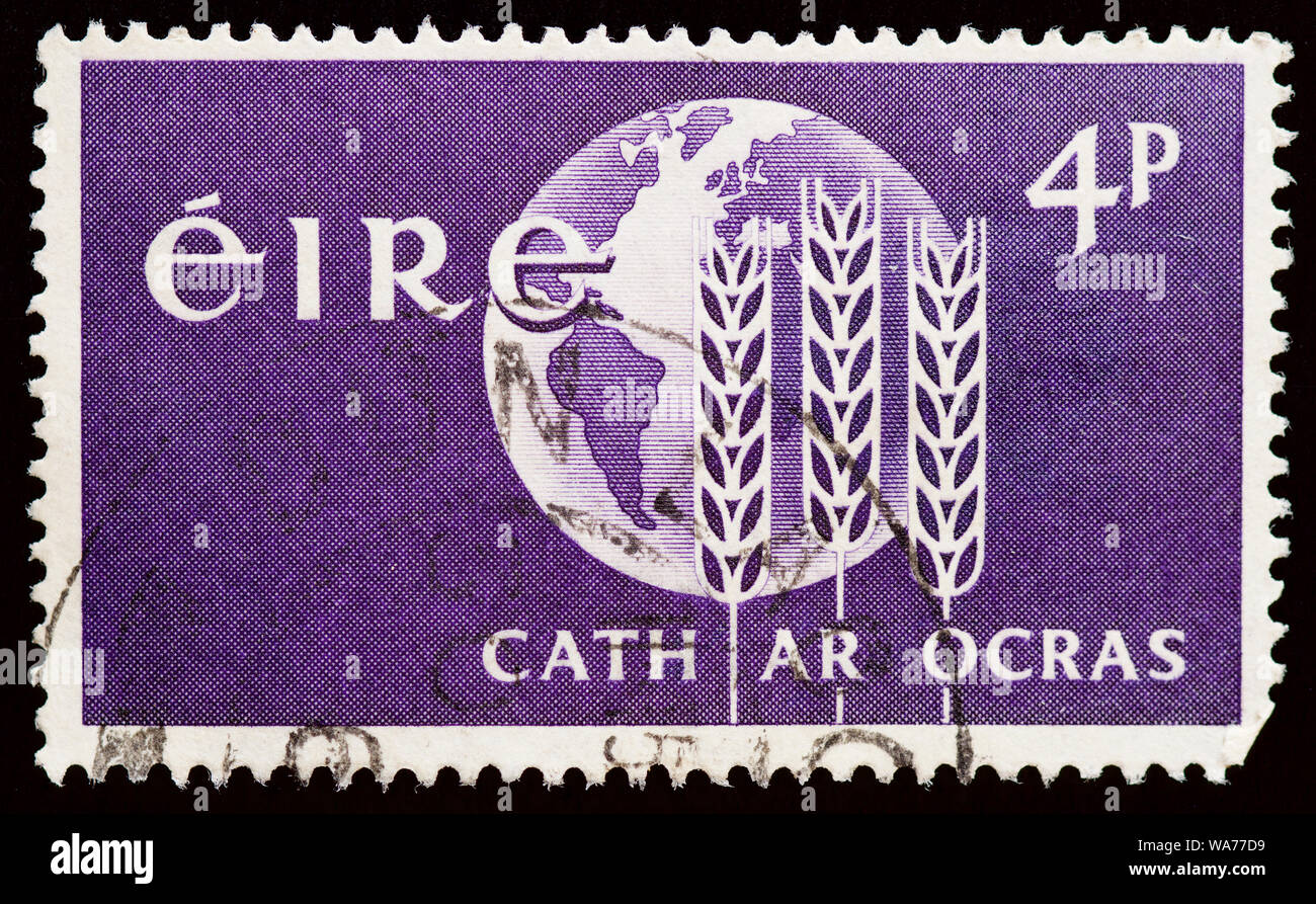 Republic of Ireland Postage Stamp - Freedom from Hunger Stock Photo - Alamy