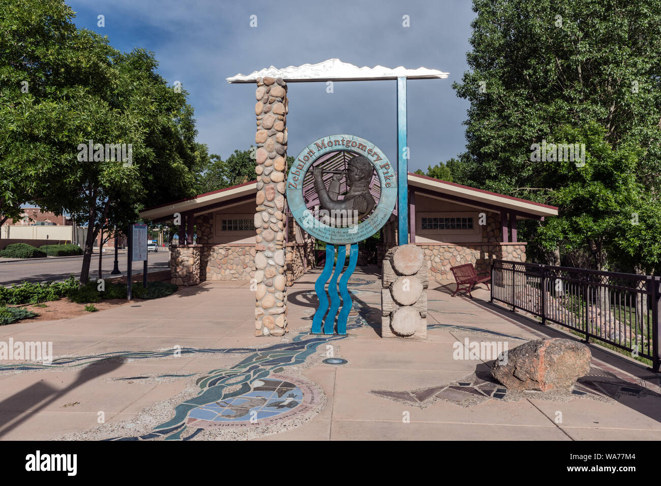 A decorative marker indicating the spot where, in 1806, Rocky Mountain ...