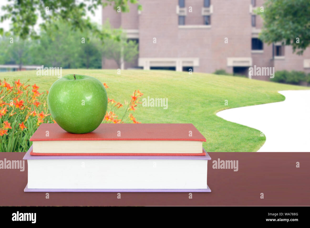 Spring season on campus and book for education concept Stock Photo - Alamy