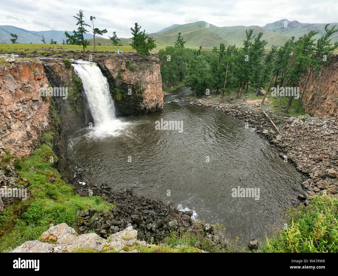 Orkhon Waterfall at the Central Mongolia Stock Photo - Alamy