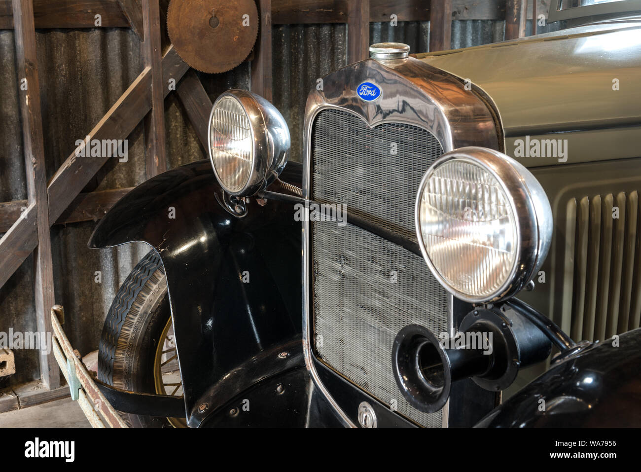 A vintage Ford, owned by Pattillo Higgins, displayed at the Spindletop ...
