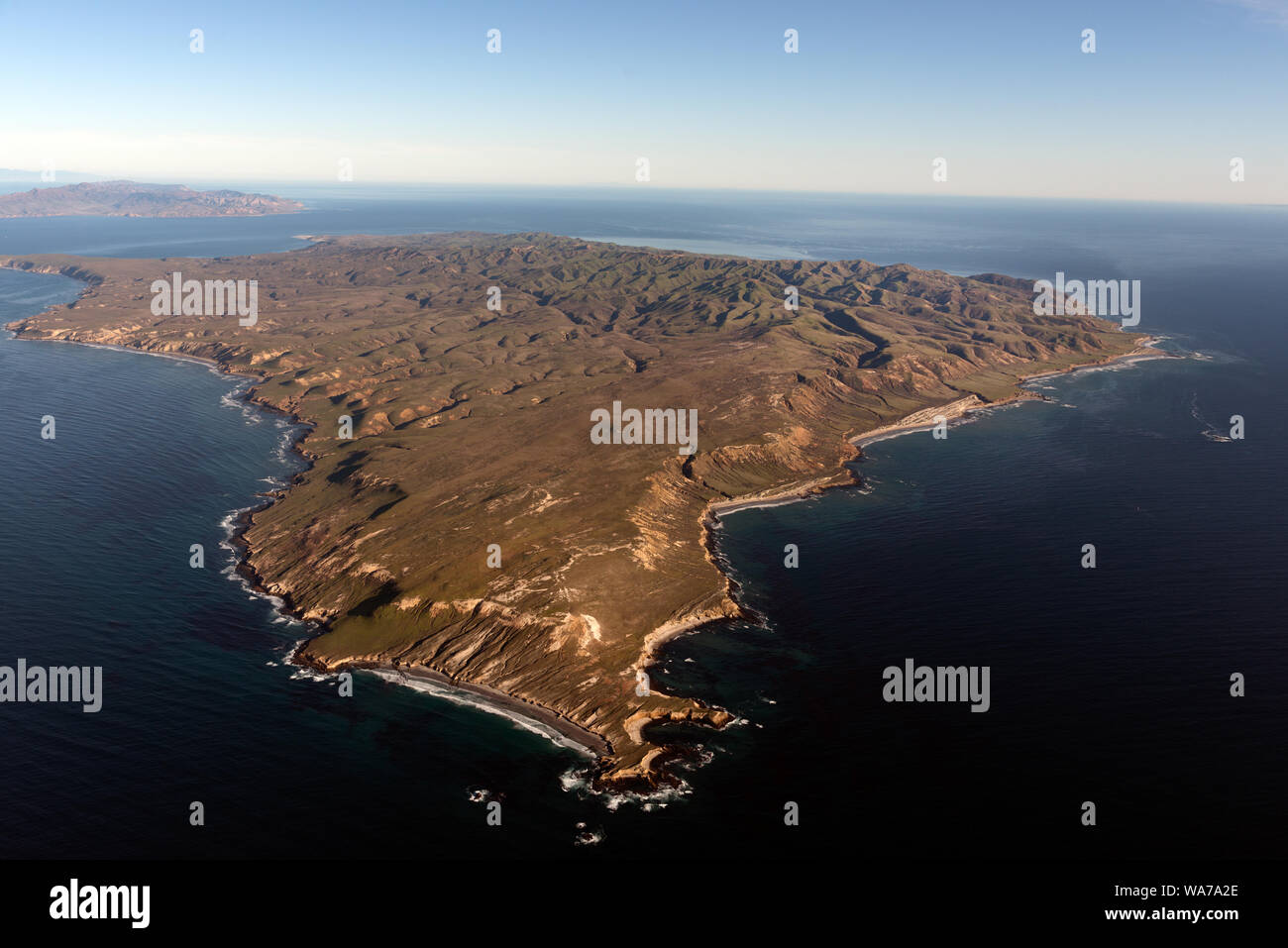 Aerial view of Santa Cruz Island, one of eight islands in the Channel ...