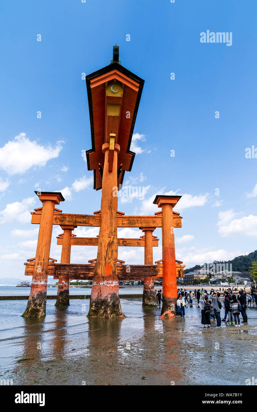 Japan, Miyajima. The Great Torii, or Otorii of the Itsukushima Shrine ...