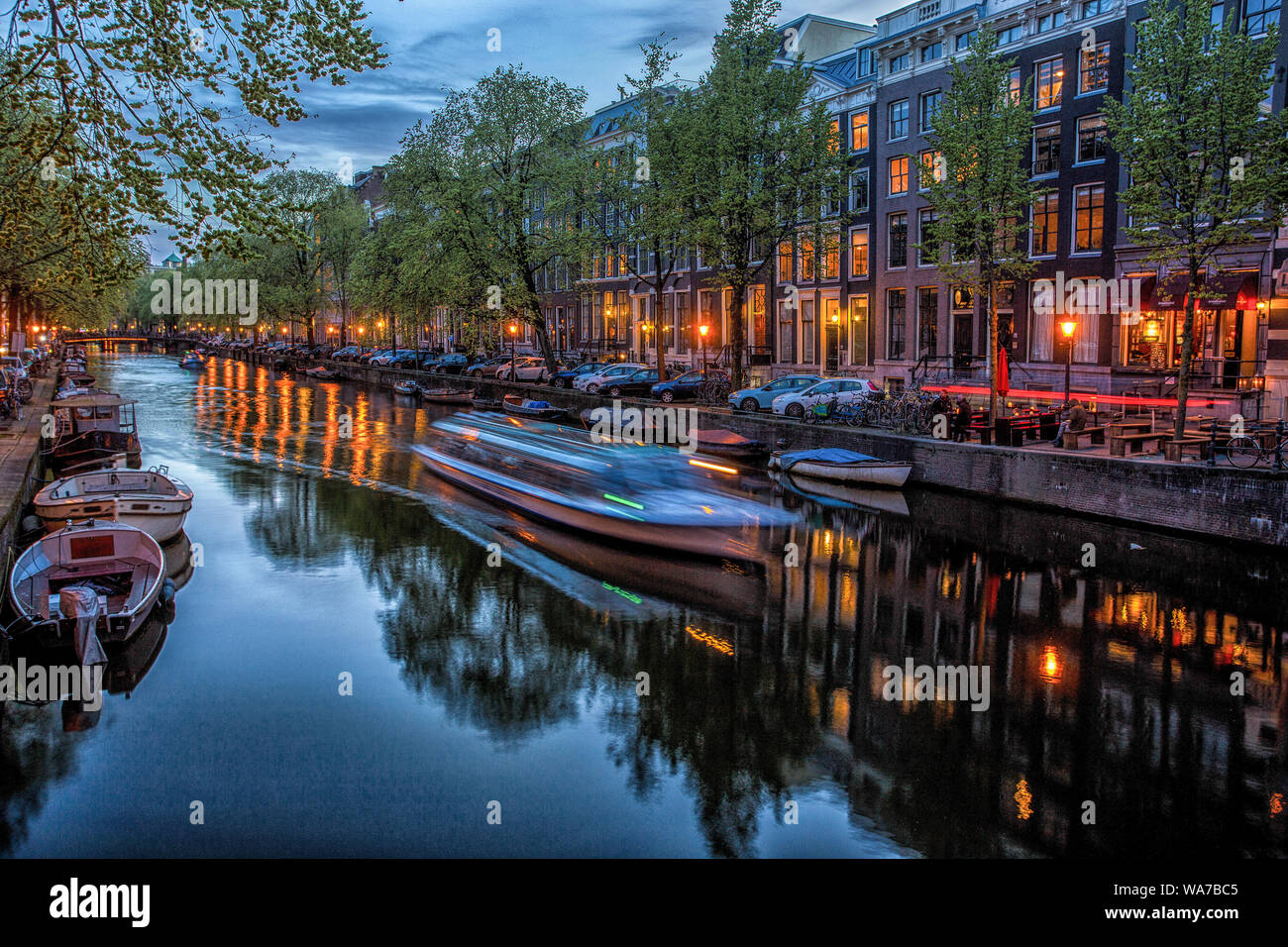 waterfront river Amstel in the capital of netherlands Amsterdam Stock ...
