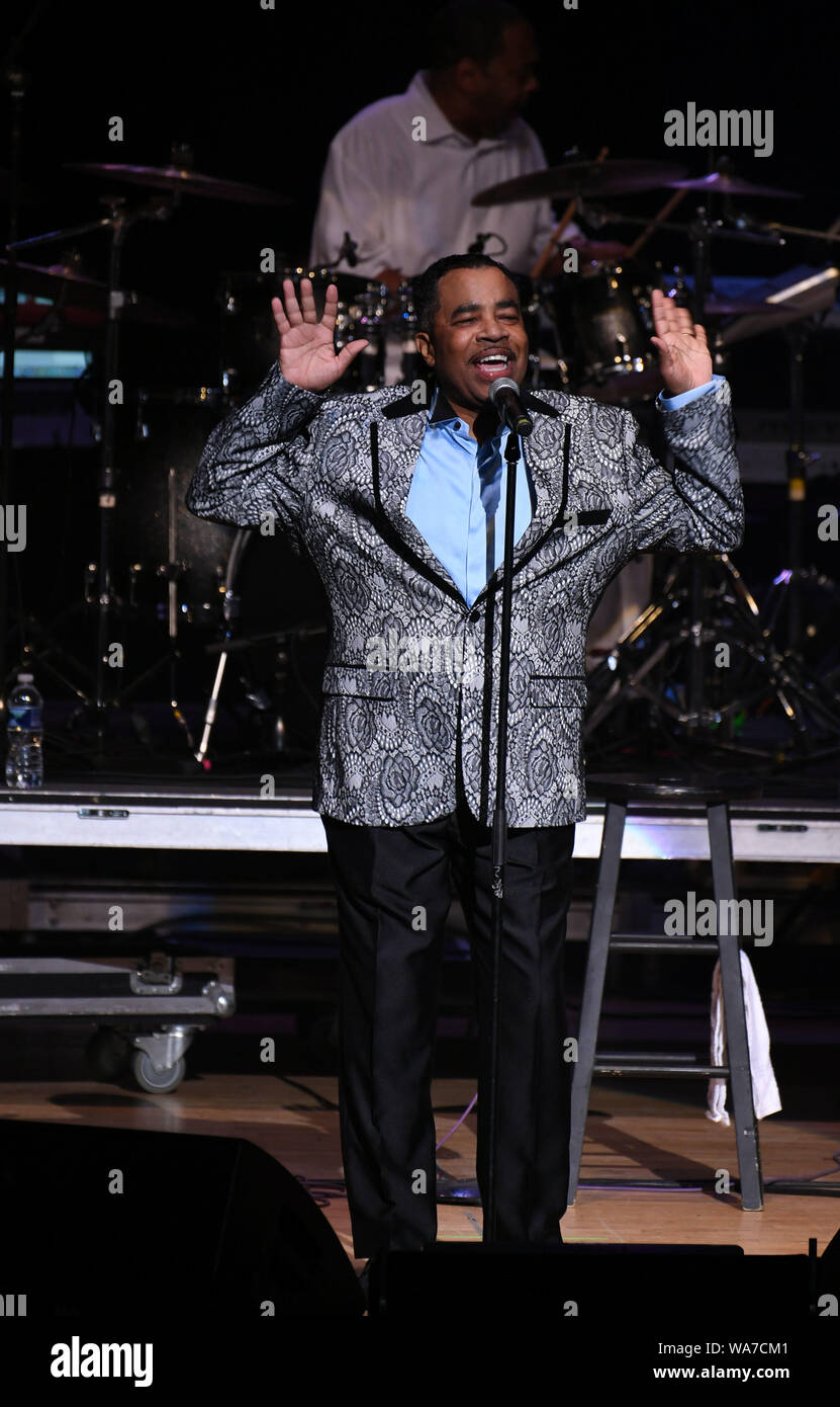 August 17, 2019, Norfolk, Virginia, USA: The Manhattans member DAVID ...