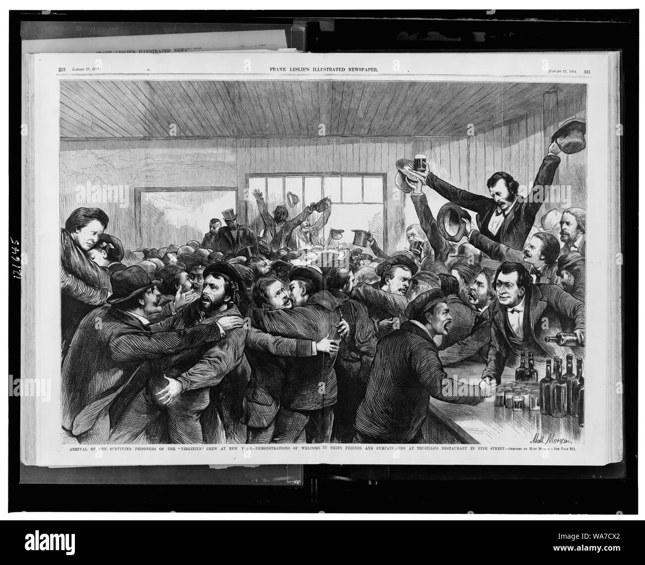 Arrival of the surviving prisoners of the Virginius crew at New York ...