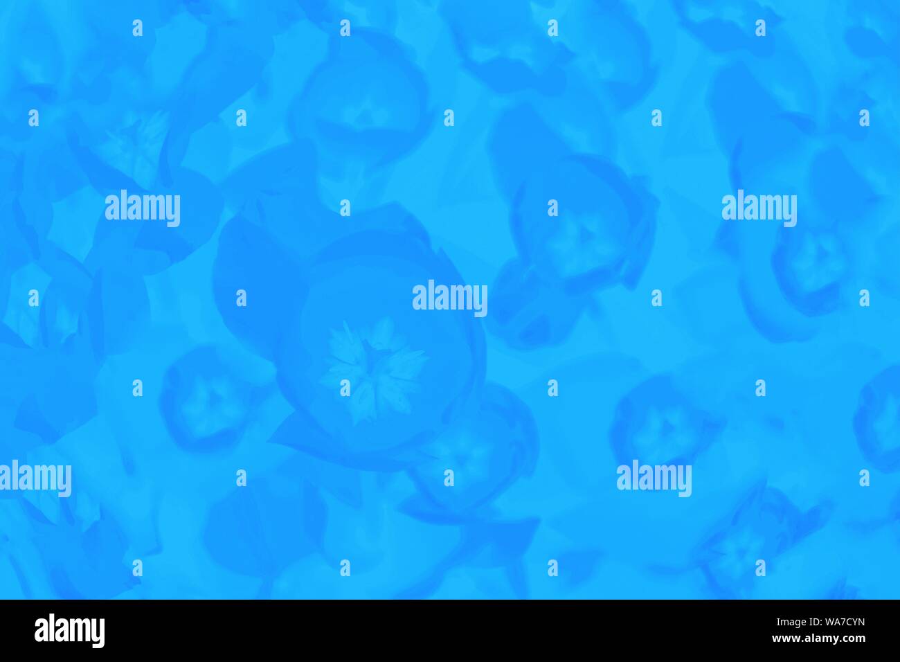 Blue gradient background with tulips floral pattern. Abstract ...