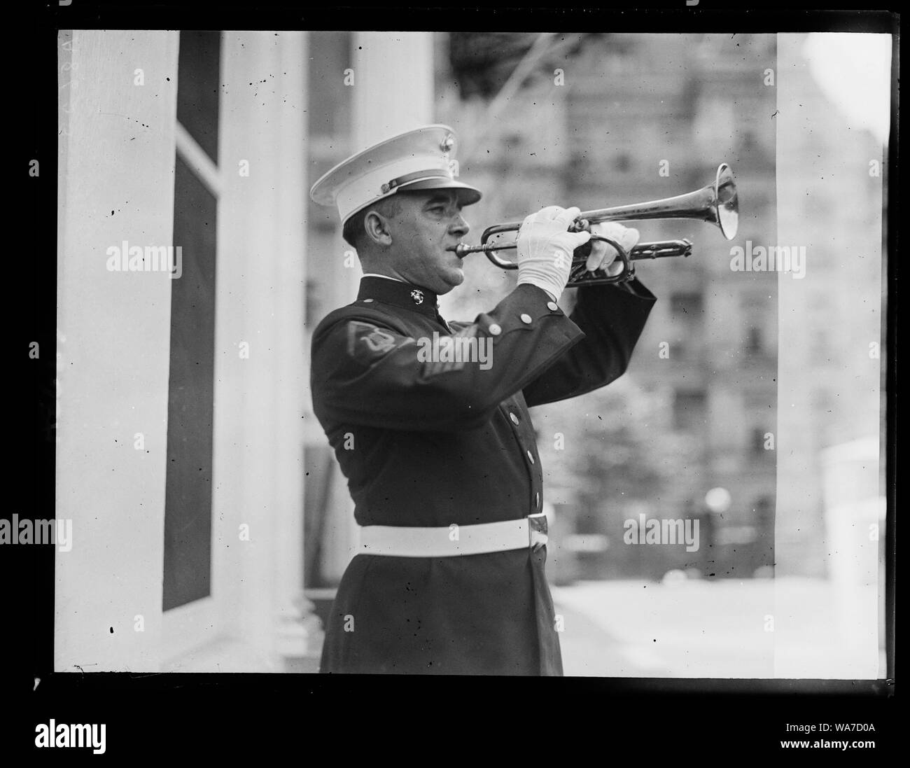 Arthur Whitcomb, U.S. Marine Corps bugler, will sound taps over the ...