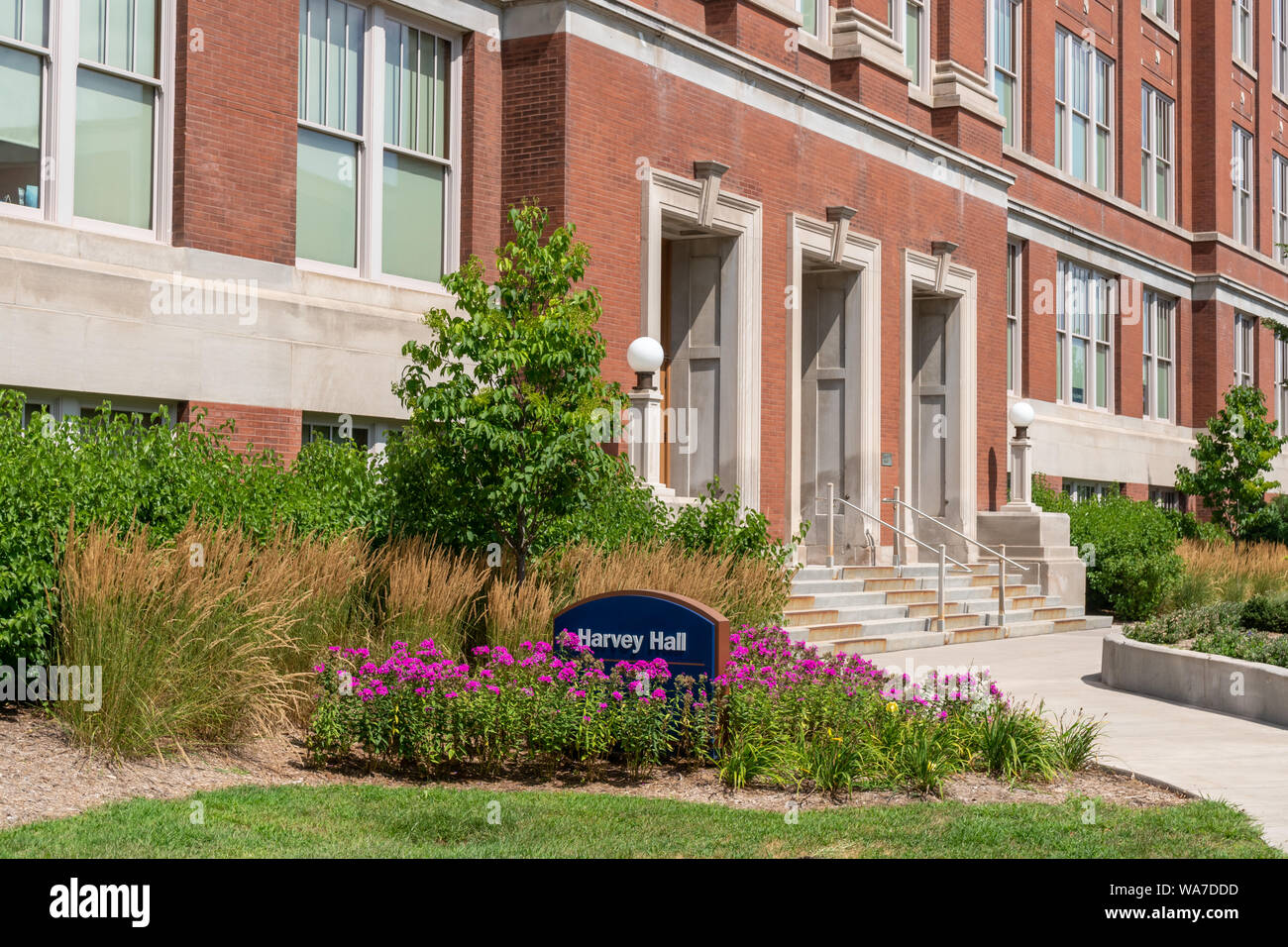MENOMINEE, WI/USA - AUGUST 17, 2019: Harvey Hall on the campus of ...